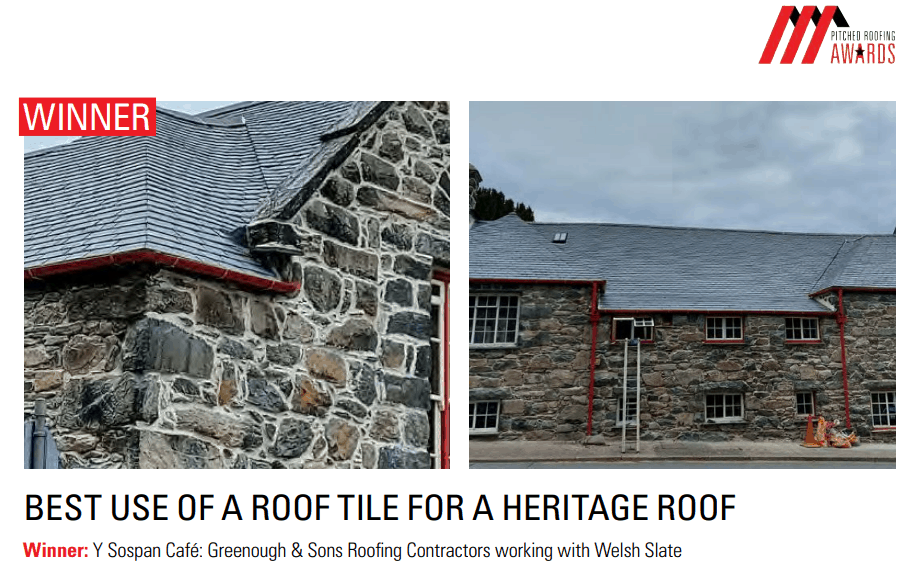 RCI Pitched Roofing Awards Win - Greenough and Sons